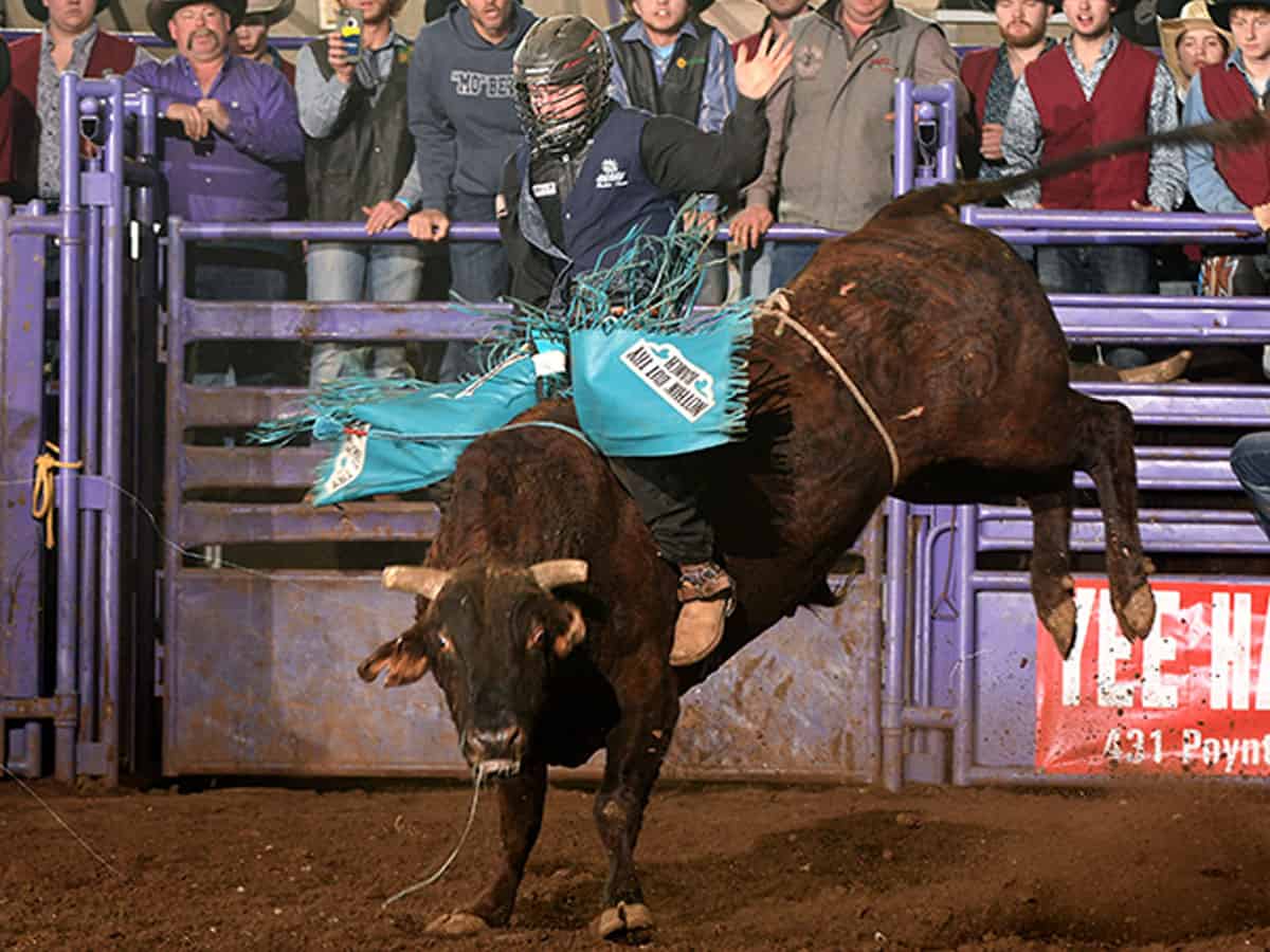 Southwestern rodeo rides at Kansas State to open spring season